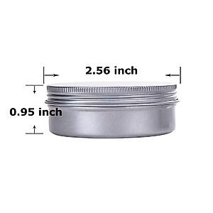 20 Pack 2 Ounce Aluminum Tin Jar Refillable Containers 60 ml Aluminum Screw Lid Round Tin Container Bottle for Cosmetic,Lip Balm, Cream