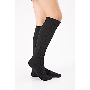 SherryDC Women's Cable Knit Long Boot Stocking Socks Knee High Winter Leg Warmers