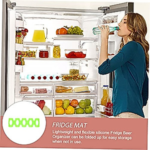 Anneome Mini Fridge Organizer Beer Cans Pad Drink Dispensers Water Bottles Holder Water Bottles Organizer Bottle Stacking Mat Refrigerator Beer Holder Soda can Organizer for Refrigerator