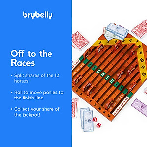 Derby Day | Horse Racing Board Game | Family and Adult Vintage Race Game Great for Parties and Low-Stakes Gambling | Includes Game Board, Deck of Cards, Pair of Dice and Paper Currency