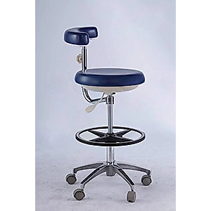 Aphrodite Dental Assistant Stool Nurse Chair Height Adjustable with Armrest PU Leather by Purple-Violet