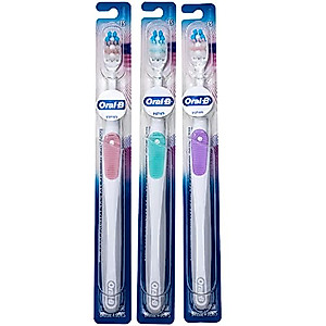 Oral-B Gum Care Extra Soft Toothbrush for Sensitive Teeth and Gums, Compact Small Head, (Colors Vary) - Pack of 3