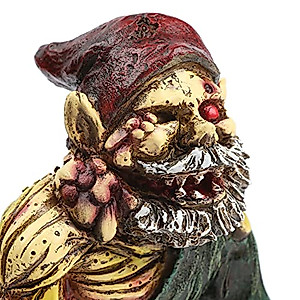 UDDDSR Zombie Gnombie，Walking Dead Garden Gnome Statue，Halloween Decor Indoor Clearance for Home Outside Yard Costumes Party Haunted House Garden Lawn，Horror Movie Lovers Gifts- 12inch
