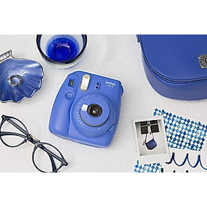 Fujifilm Instax Mini 9 Instant Camera (Cobalt Blue) with 2 x Instant Twin Film Pack (40 Exposures)