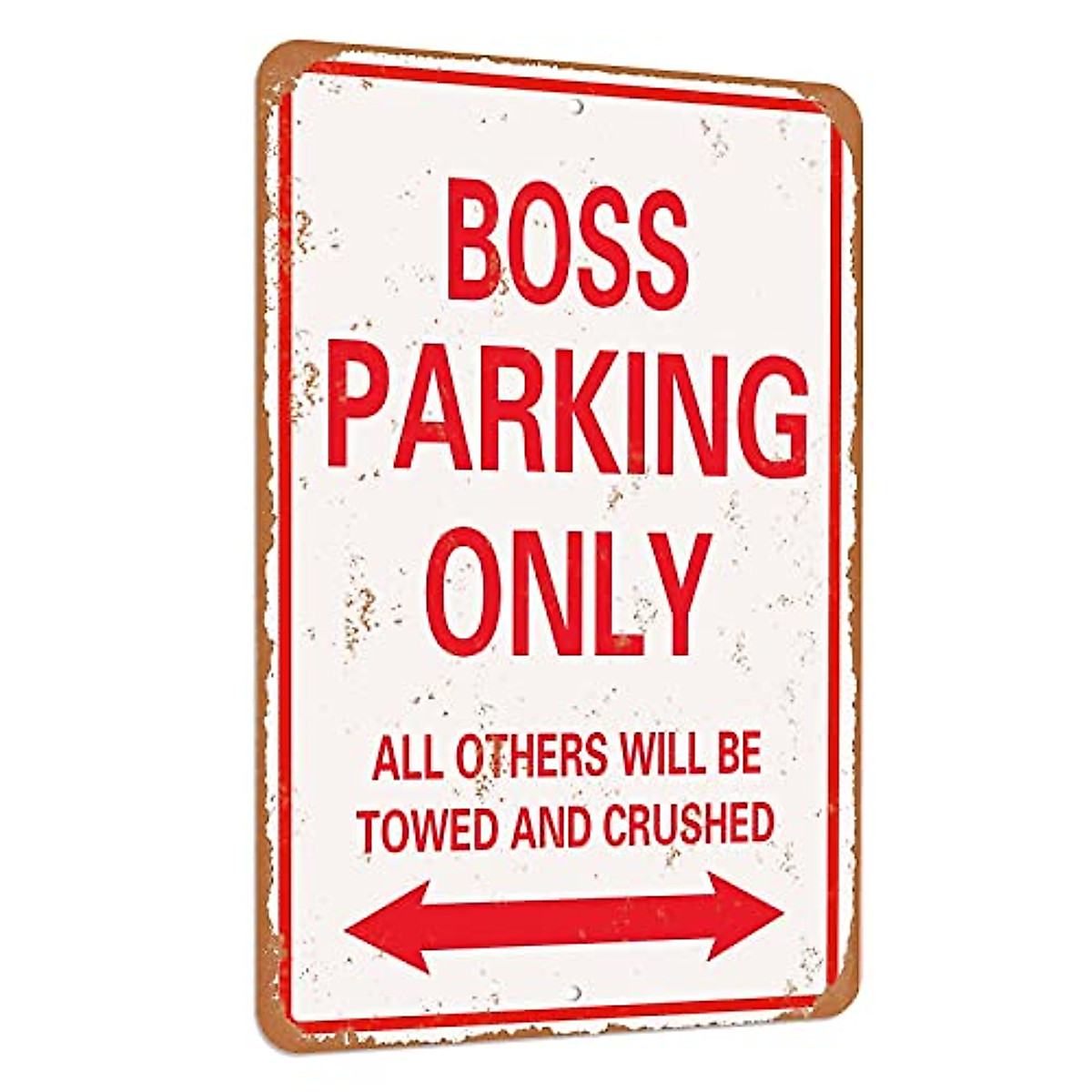 TCHPAX 12X8 - BOSS Parking only vintage look funny mental tin sign-inches-Aluminum