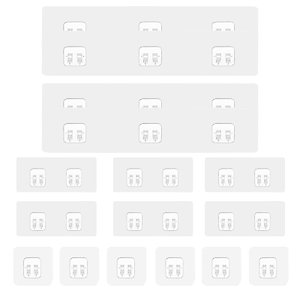 ALAHUGYEF 16 Pcs Shower Adhesive sticker hooks, used for changing adhesive stickers on corner shower carts, strong adhesive heavy-duty wall adhesive transparent for bathroom soap racks.