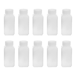 Othmro 10pcs 100ml/3.38oz Plastic Lab Chemical Reagent Bottles,10pcs 19.5mmx95mm(IDxH) Square Wide Mouth Liquid/Solid Sample Storage Container Sealing Bottles Translucent with Cap