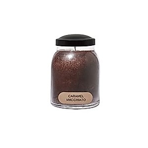 A Cheerful Giver - Caramel Macchiato Baby Scented Glass Jar Candle (6oz) with Lid & True to Life Fragrance Made in USA