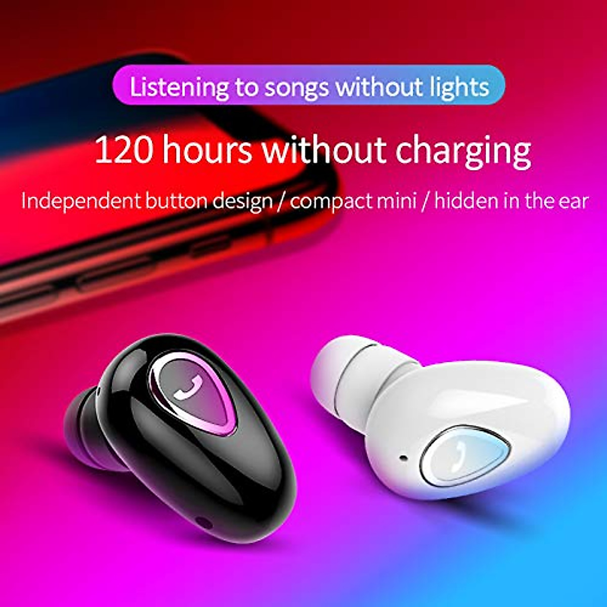 Wireless Earbuds,YX01 Single in-Ear Mini Bluetooth 4.1 Earphone with Microphone Noise Cancelling Deep Bass Stereo Headphone HD Call for Phone Silver One Size