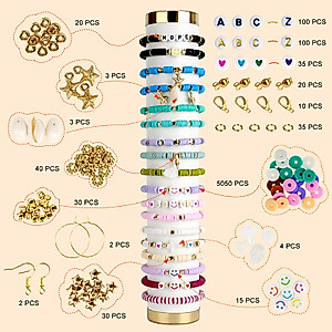JQEEYGV 5500pcs Clay Beads Bracelet Making Kit 24 Colors Friendship Bracelet kit with Letter Beads DIY Arts and Crafts for Jewelry Set Beginners Gifts for Girls Ages 6-12