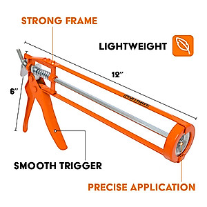 Heavy Duty Caulk Gun for Construction and Home Improvement - Dripless Caulk Gun, Hand Caulking Guns, Caulking Gun, Caulk Gun for Silicone, Gun Caulk, Sealant Gun by Mantium