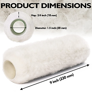 6pcs Paint Roller Covers 9 Inch x 3/4" Nap, High Capacity Lambswool Roller Covers for Paint Rollers, Naps for Paint Roller Brush, House Painting Supplies for Textured Rough Surfaces
