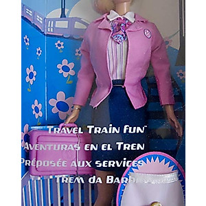 BARBIE TRAVEL TRAIN FUN w Barbie Doll, Carry On BAG, & Apron (2001)