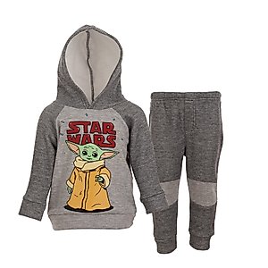 STAR WARS The Mandalorian Baby Yoda Little Boys Fleece Hoodie & Pants Gray 7-8