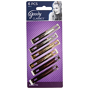 Goody - 08575 Samantha Barrettes, (6 Pieces) (Assorted Colors)