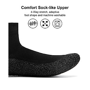 ALEADER Wide Minimalist Barefoot Shoes for Men Women Fitness Cross-Trainer Workout Shoes Wide Toe Box Gym Shoes Black Size 8
