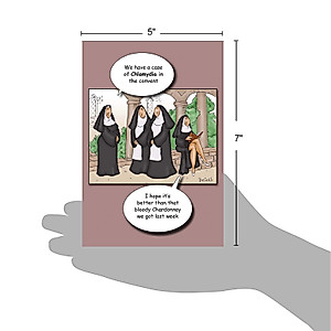 NobleWorks - 1 Funny Happy Birthday Card - Cartoon Humor for B-Day, Stationery for Men and Women - Convent 4437