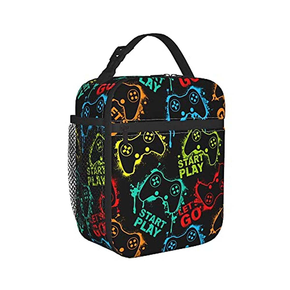 FUABJPOI Video Game Controller Insulated Lunch Bag - Reusable Lunch Box - Portable Lunch Tote For Women Men And Kids