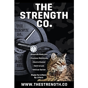 The Strength Co. 1.25LB Olympic Barbell Change Plate, Sold in Pairs, Made In USA, Black E-Coat