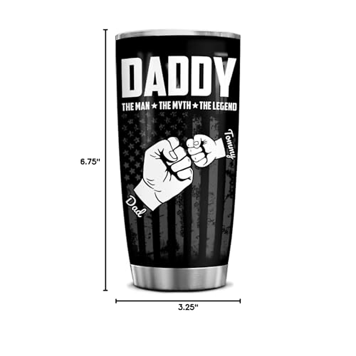 wowcugi Dad Tumbler Personalized Dad Gifts From Daughter Son Man Myth Legend American Flag Tumblers Stainless Steel Coffee Travel Mug 20oz 30oz Birthday Christmas Cup Gift For Men Dads Daddy…
