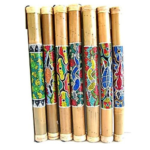 Rainstick Bamboo Rain Stick Musical Percussion Shaker Instrument Hand Painted - Size 16", JIVE BRAND - NOT MADE IN CHINA