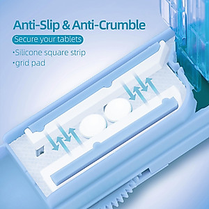 DUBSTAR Small Pill Case, Daily Pill Organizer Travel, Cute Pill Box Portable Pill Container for Purse Pocket, Compact Medicine Holder for Medication, Fish Oils, Vitamins, Supplements (White)