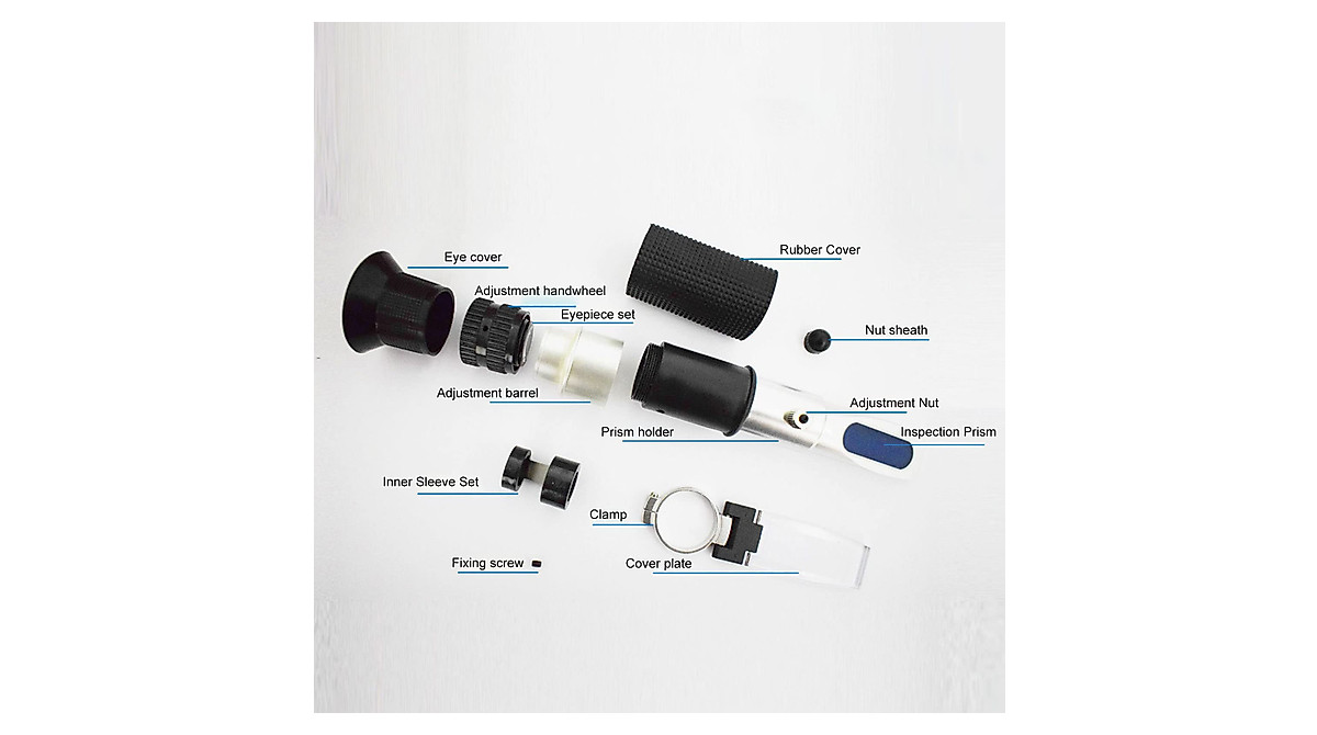 Brix Meter Refractometer, Handheld ATC 0‑32% Lightweight High Accuracy ...