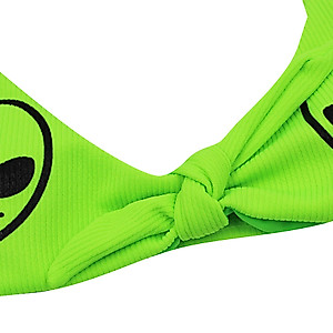 JUMISEE Women Skull Letter Pattern Goth Swimsuit 2 Piece Sexy Triangle Bikini Set