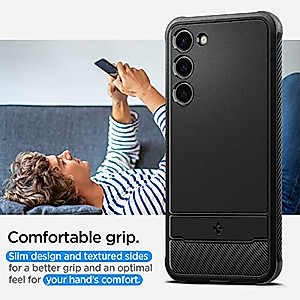 Spigen Rugged Armor Designed for Galaxy S23 Case (2023) - Matte Black