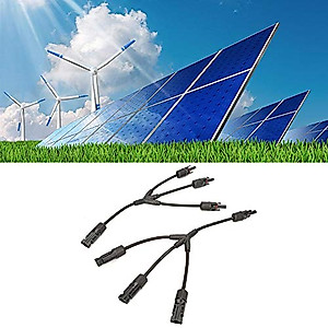 1 Pair Y Type Branch Connector, Renewable Energy Solar & Wind Power Parts & Accessories Waterproof Extension Cable PV Wire Adapter Solar Panel Cable