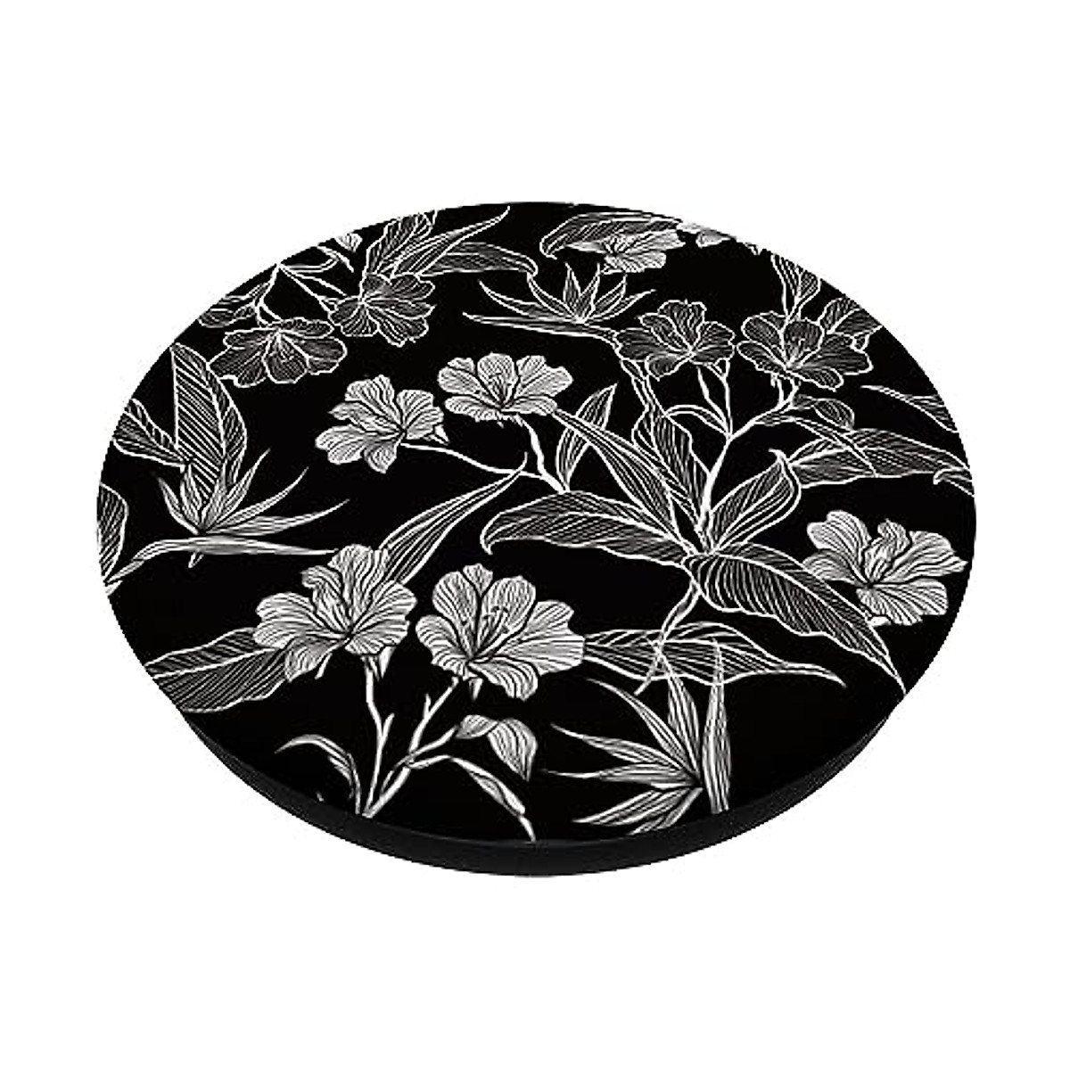 flowers blossom floral flower sketch garden black white PopSockets Standard PopGrip