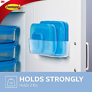 Command Medium Caddy, Clear, with 4 Clear Indoor Strips, Organize Damage-Free (Pack of 2)