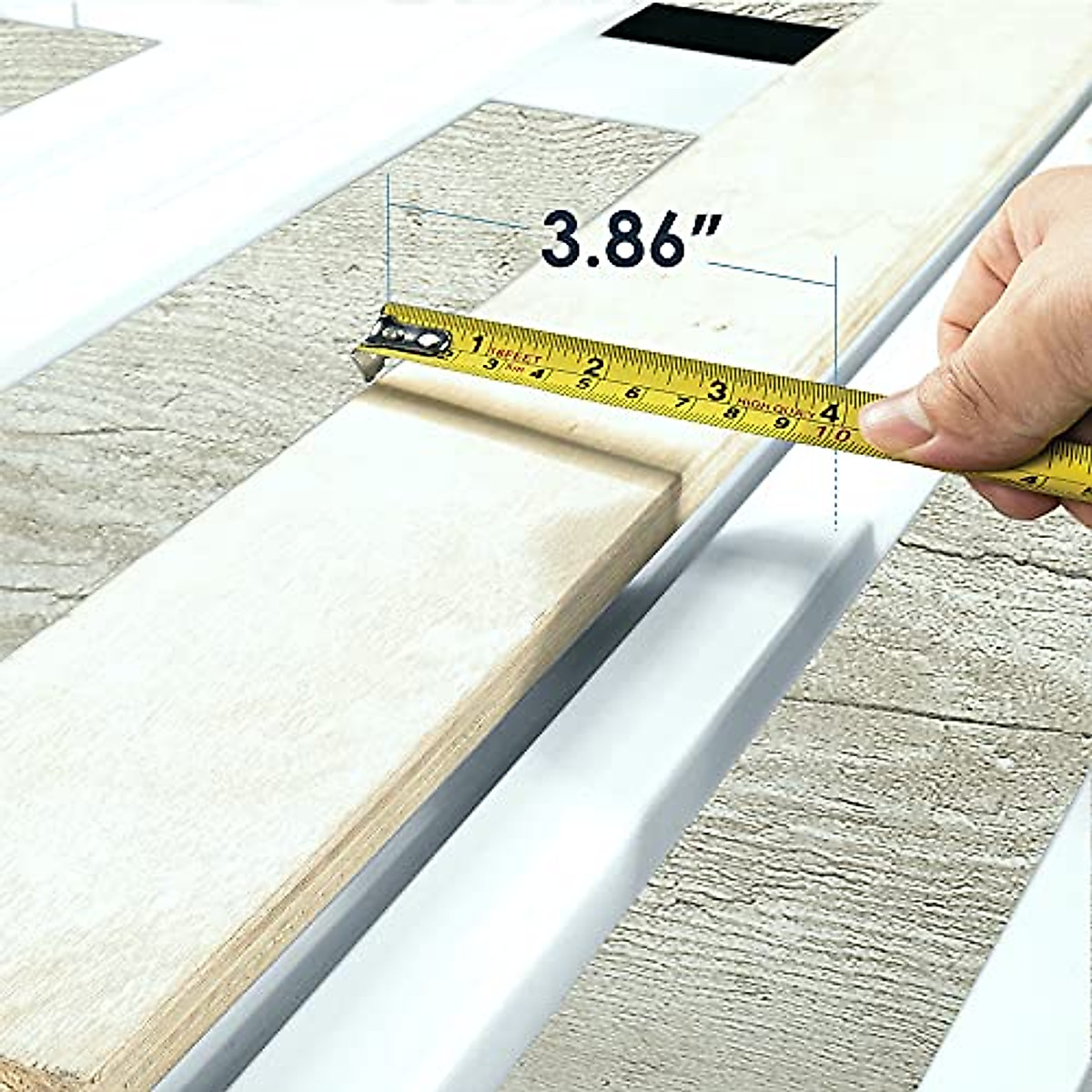 Mellow Rocky Base C 14" Platform Bed Heavy Duty Steel White, w/ Patented Wide Steel Slats (No Box Spring Needed) - Full