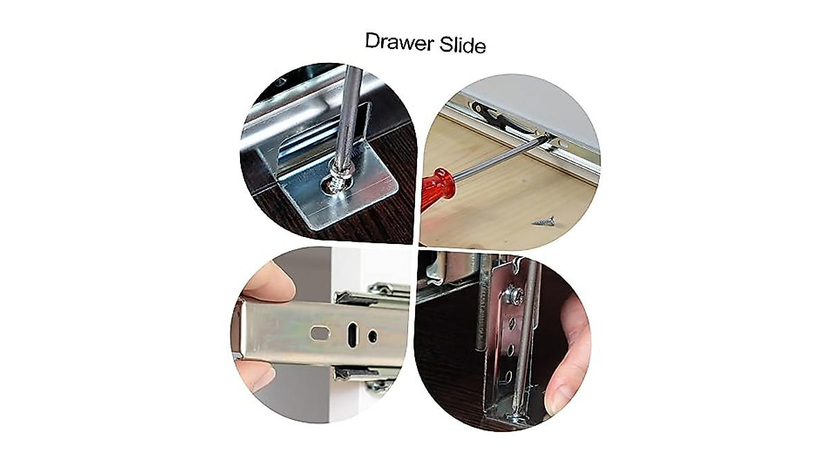 OSALADI Desk Drawer Slides - Smooth Ball Bearings