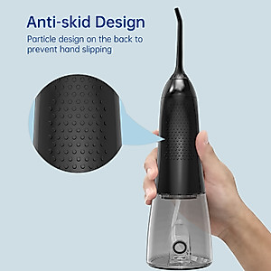 ByDiffer Water Flosser, Cordless Water Flossers for Teeth Cleaning Picks, 300ML 5 DIY Modes 5 Water Jet Tips Rechargeable IPX7 Waterproof Dental Portable Oral Irrigator, Black