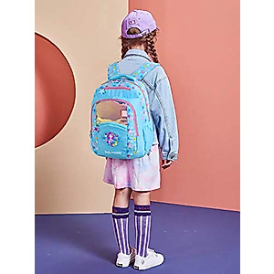RuRu monkey Kids Backpack for Girls - Perfect for Kindergarten, Preschool & Lower Elementary Students (Ages 4-10) - Mermaid Kids Bookbag - Medium (16.5" Tall)