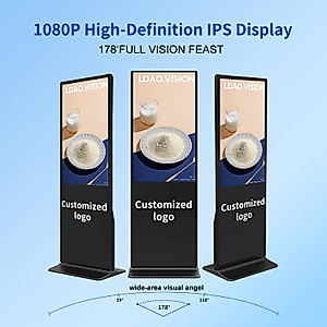 49 Inch Indoor Digital Signage Display Touch Screen Floor Standing Advertising Kiosk Android System with WiFi HDMI/USB Input Auto AD Player