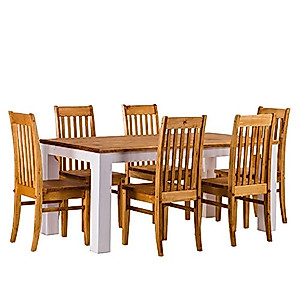 B.R.A.S.I.L.-Möbel TableChamp Dining Table Rio 70.9 x 35.4 Honey White Solid Wood Pine Oiled Farmhouse Extension Extendable Optional