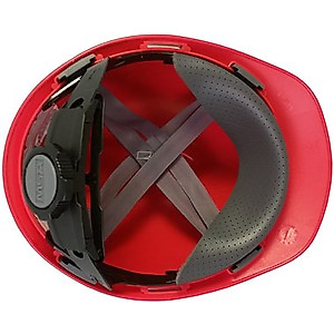 MSA V Cap Style Hard Hats w/FasTrac III Suspensions and Handy Tote Bag - Red