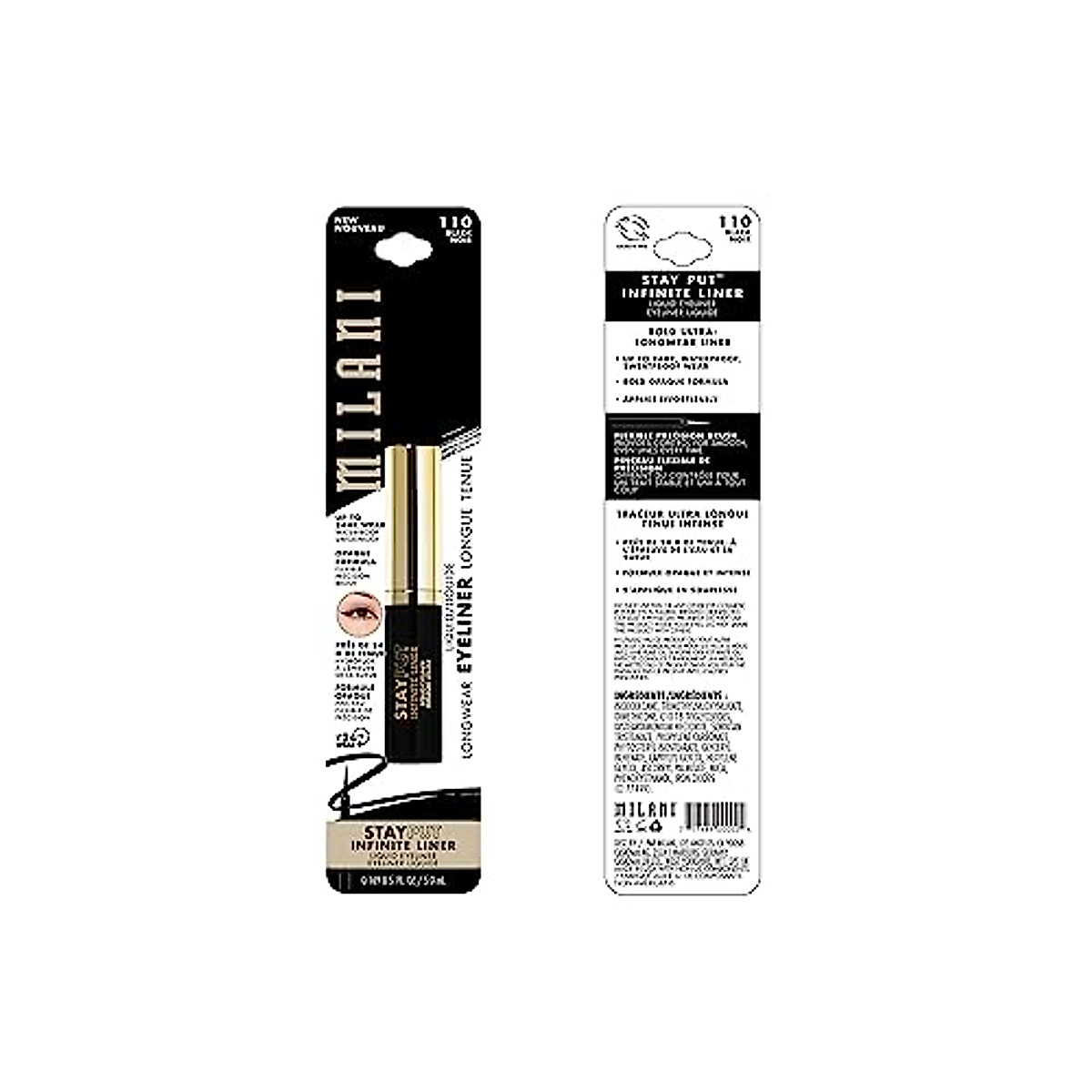 Milani Stay Put Infinite Eyeliner for Sharp, Precise Lines, Black