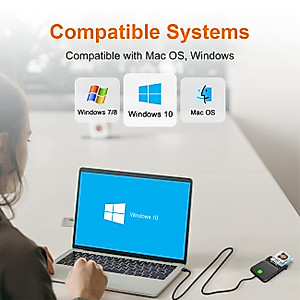 ZOWEETEK USB Smart Card Reader, CAC Card Reader Military, Compatible with Windows, Mac OS and Linux