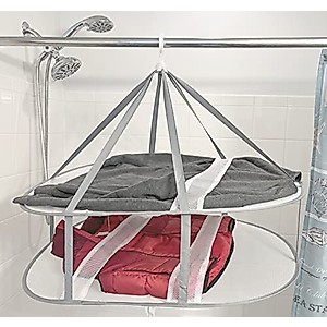 2-Tier Sweater Drying Rack Mesh Foldable Hanging Dryer Laundry Mesh Drying Rack, Foldable Clothing Dryer Racks Collapsible (2 Tier)