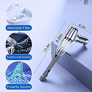 Tuoetp Wireless Handheld Car Vacuum Cleaner, 9000PA Strong Suction Handheld Vacuum Cordless Rechargeable, Wireless Vacuum Cleaner Cordless Mini Portable Vacuum for Car, Home, Office (Black)