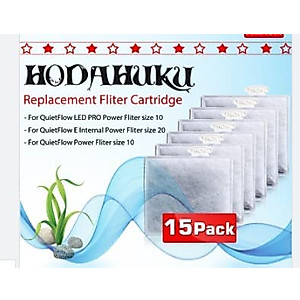 hodahuku Filter Cartridges for Aqueon QuietFlow Medium Aquariums Replacement Fish Tank Filter Cartridges (15 Pack)