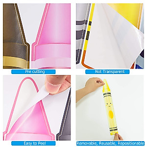 Crayon Wall Decals 10 Color Sticker for School Classroom Art Room Decoration