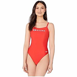 Speedo Women's Guard Swimsuit One Piece Endurance Flyback , Fly back Us Red, 38