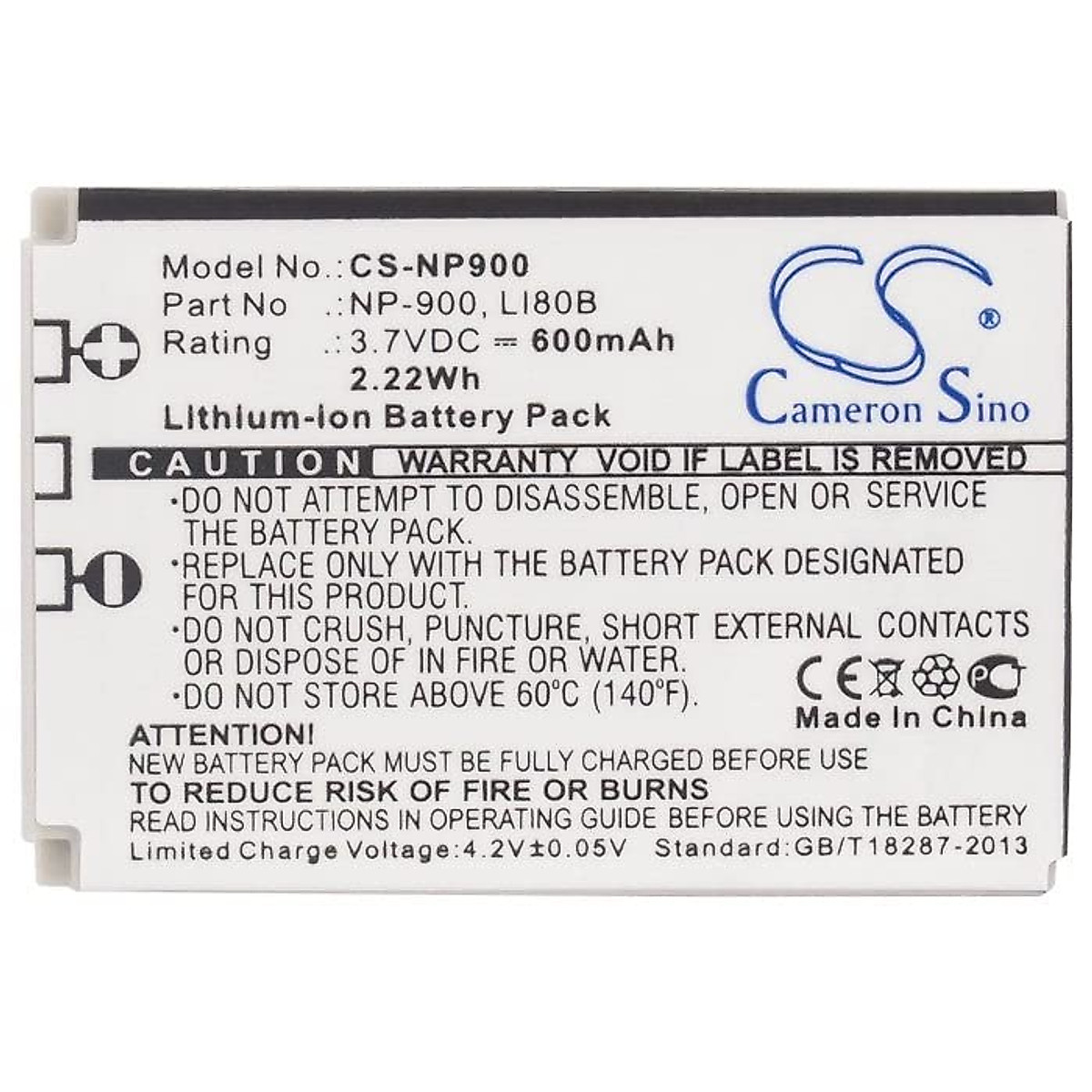 VI VINTRONS Battery for Praktica DM-6331, DS-4330, DS-4331, DS-4341, DS-4346, DS-5080, DS-5330, DS-5341, NP-900,