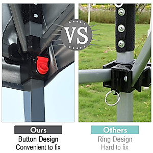 Tangkula 8x8 Ft Pop Up Canopy, Straight Leg Instant Tent Shelter with Wheeled Bag, 4 Sand Bags, 8 Stakes, 4 Ropes, Outdoor Canopy Tent for Camping, Beach, Backyard(Gray)