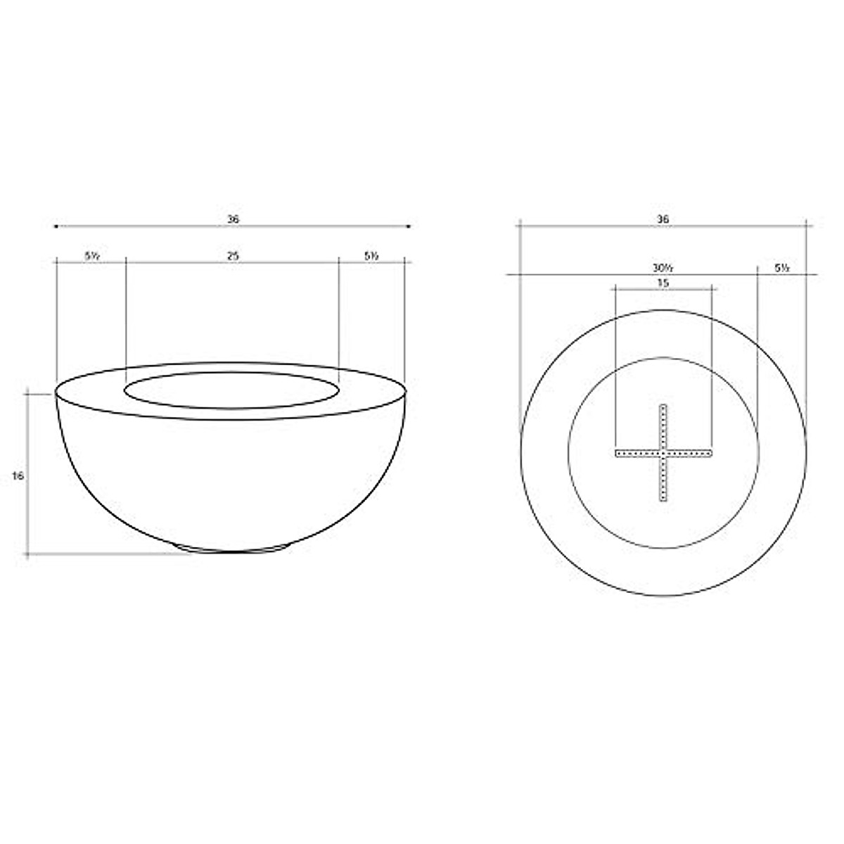 Prism Hardscapes Moderno 5 Concrete Gas Fire Pit (PH-426-4NG), Natural Gas, Pewter, 36-Inch