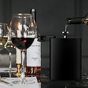 WoBiogHo 8oz Flask for Liquor for Men, 12pcs Metal Stainless Steel Flask with Funnel,Matte Leakproof Hip Flask for Whiskey (Matte Black Cap)